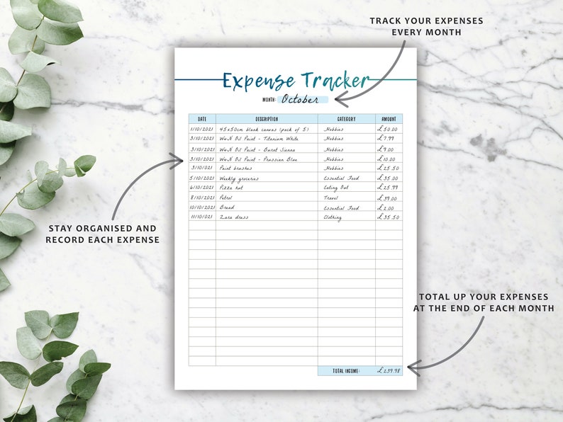 Printable Income and Expense Tracker Minimalistic Finance - Etsy Canada