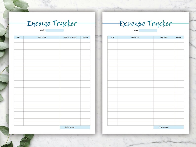 Printable Income and Expense Tracker Minimalistic Finance - Etsy Canada