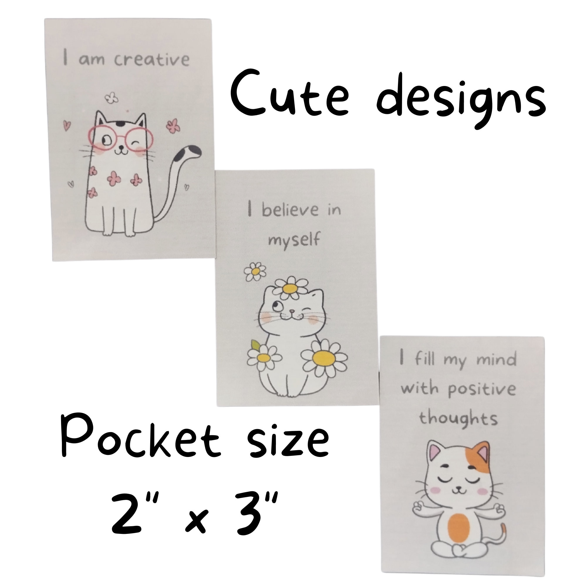 27 Cute Cat Design Affirmation Cards, Digital Download, Printable, Cat ...