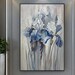 Blue Flower Oversized Painting Vertical Original Textured Modern Wall ...
