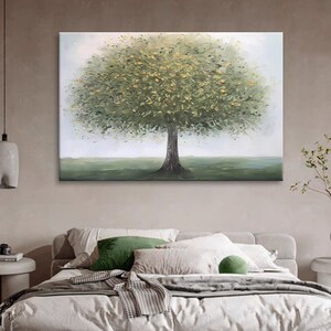 Huge Green Tree Hand Painted Modern Art Oversized Textured Abstract Art ...