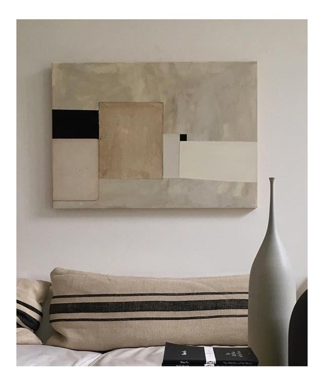 Neutral Colors Abstract Original Art Oversized Hamptons Style Thick ...