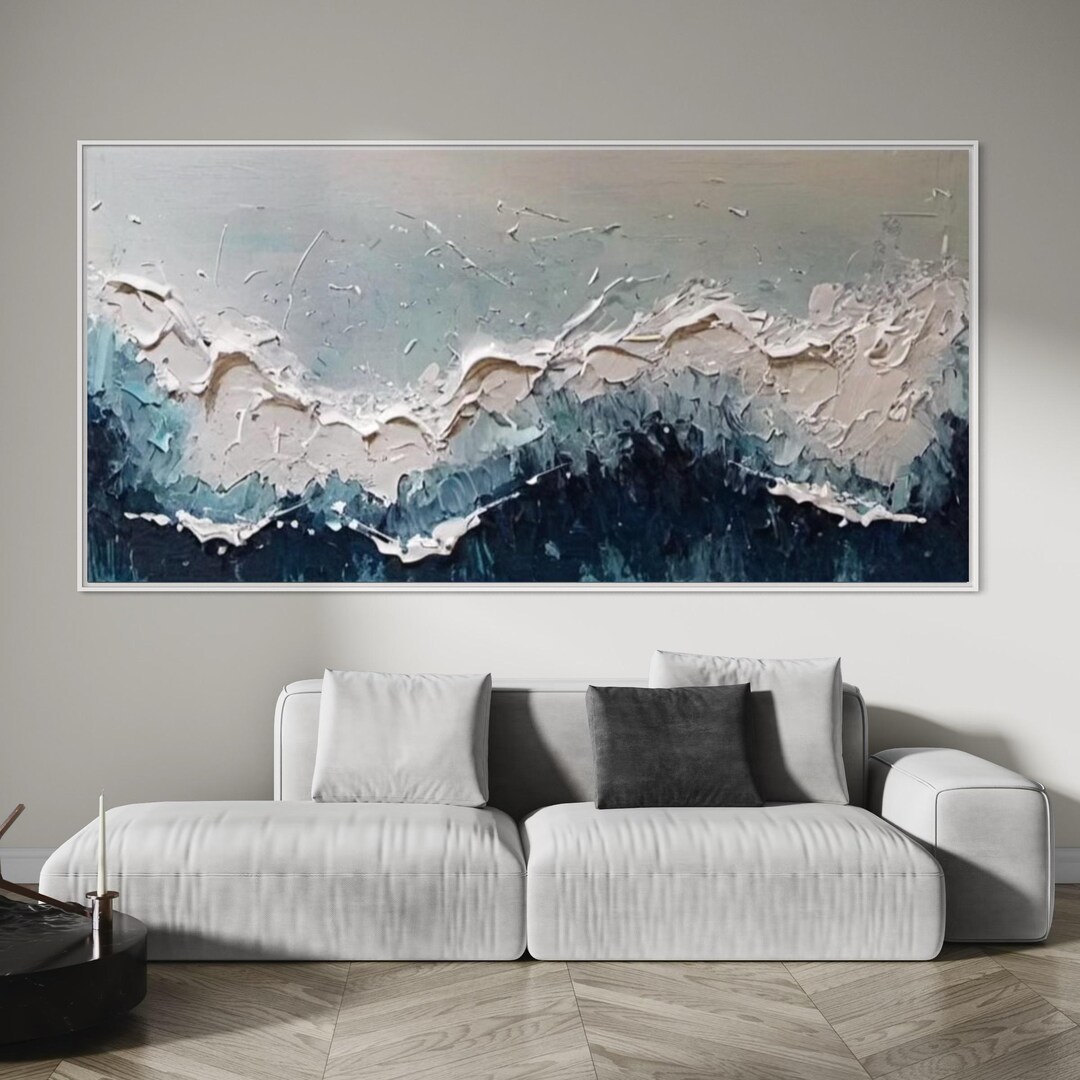 Textured Ocean Wave Painting: Impasto Seascape, Coastal Wall Art - Etsy