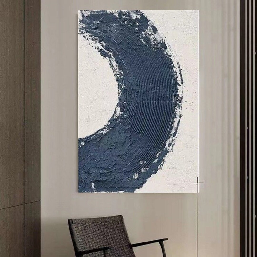 Blue Abstract Stroke Hand Painted Modern Art Textured Abstract Art ...