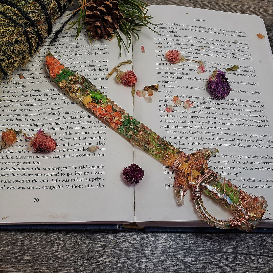 HUGE 10+ IN Artemis-inspired Athame - Cottagecore Resin Dagger Knife ...