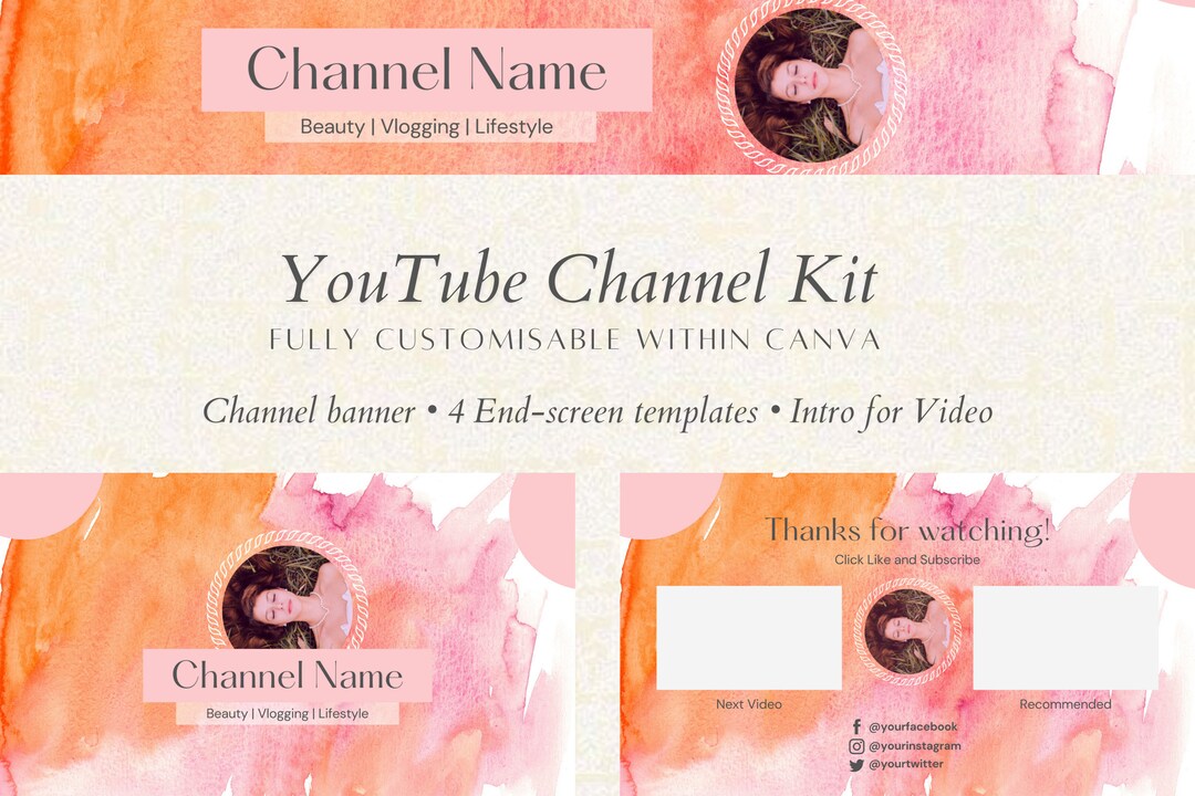 Youtube Channel Kit | Editable Canva Template - Etsy