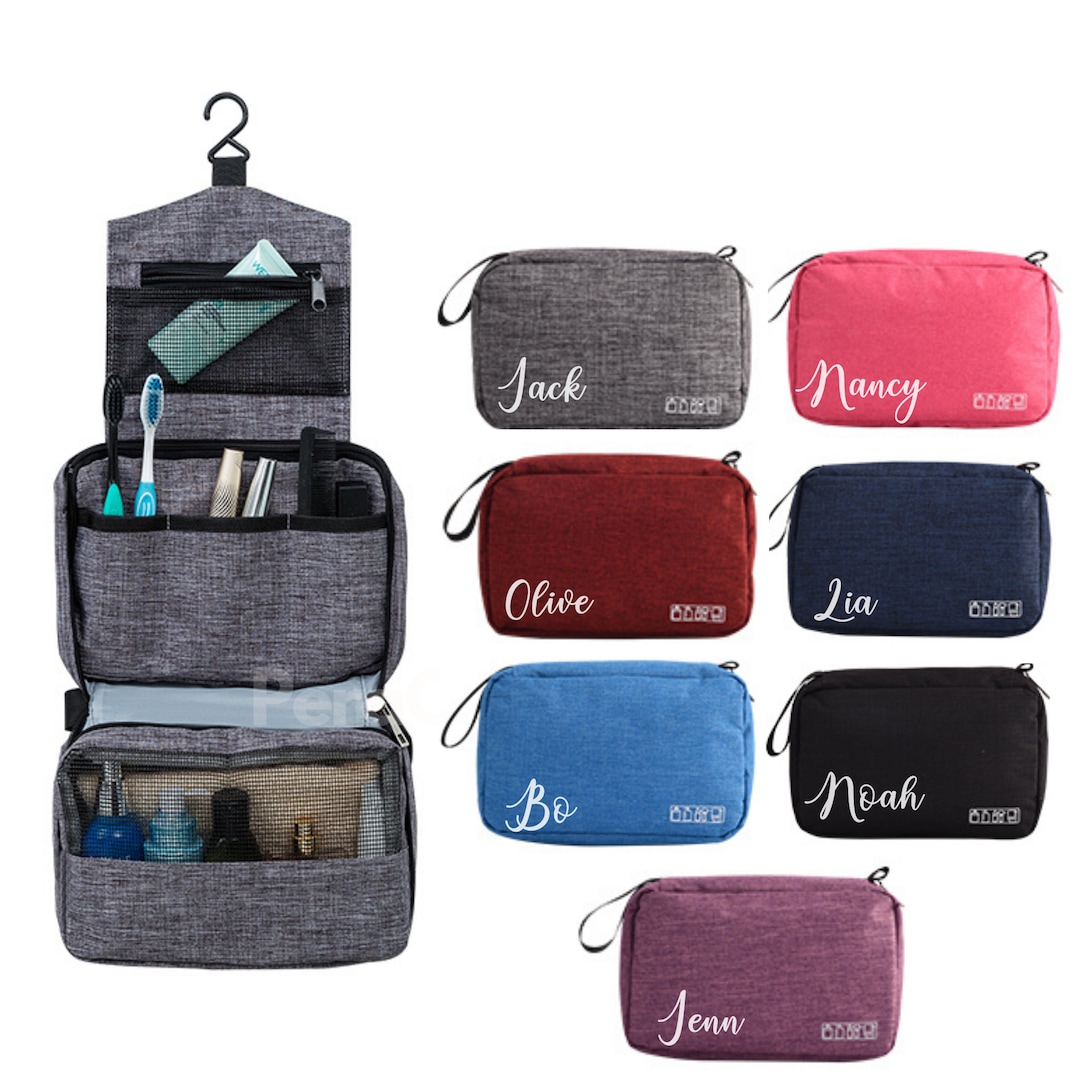 Personalized Hanging Toiletry Bag for Men and Women, Large Cosmetic Bag ...