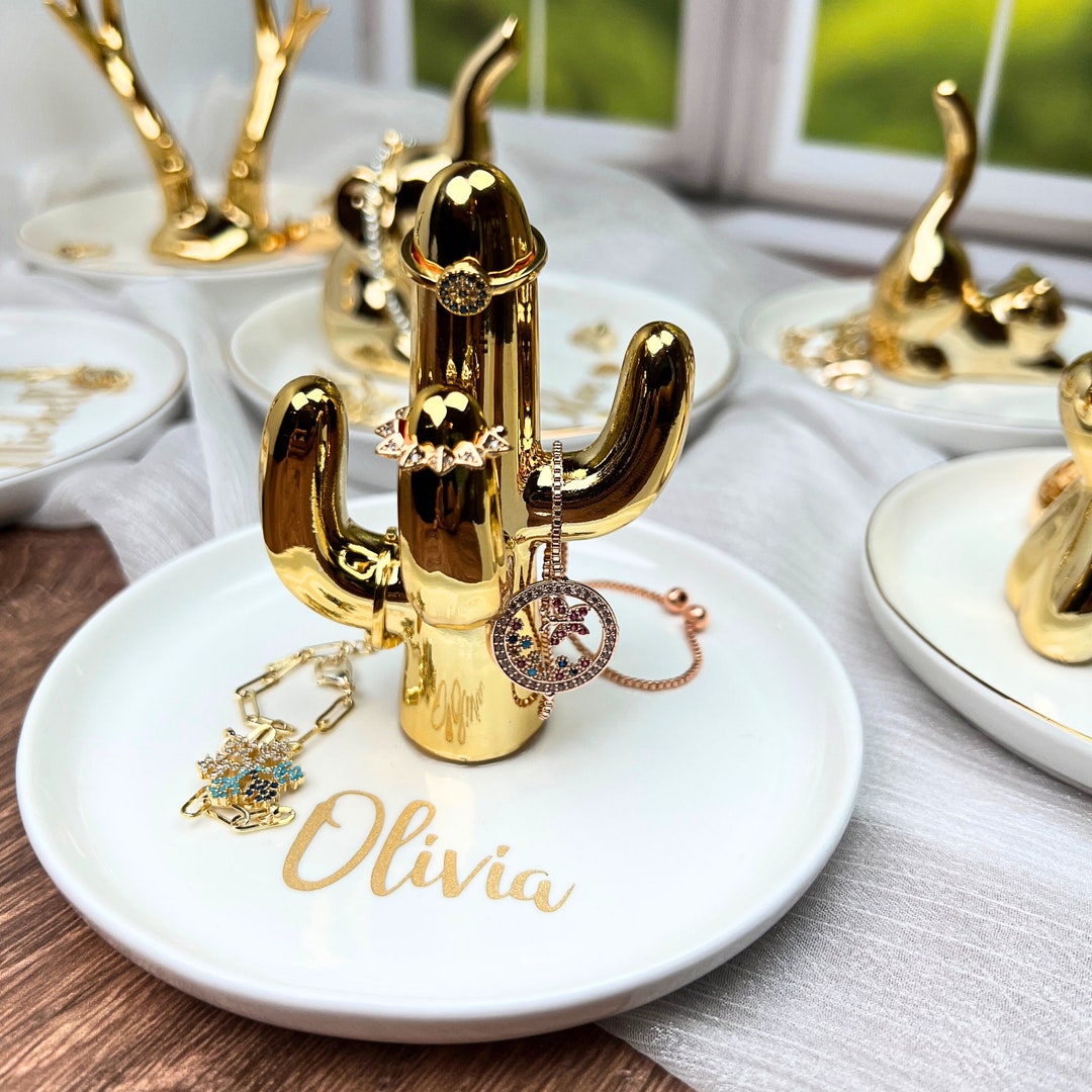 Custom Trinket Dish, Cactus Ring Dish for Girls Women, Ring Holder ...