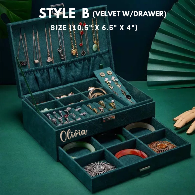 Jewelry Box for Women Girls Girlfriend 2 Layer Leather - Etsy