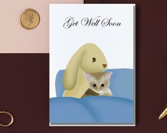 Bunny Get Well Card | Etsy