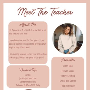 Meet the Teacher Digital Template Boho Rainbow - Etsy