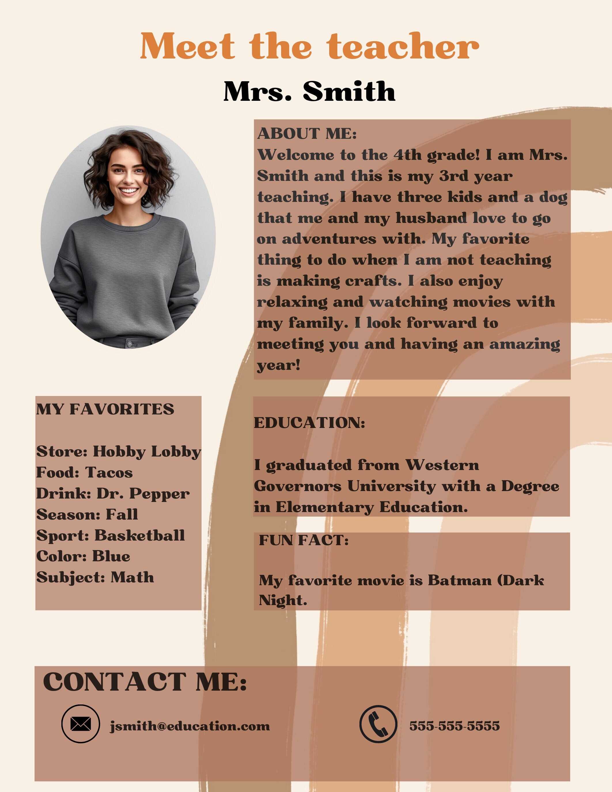 Boho Meet the Teacher Printable Template - Etsy