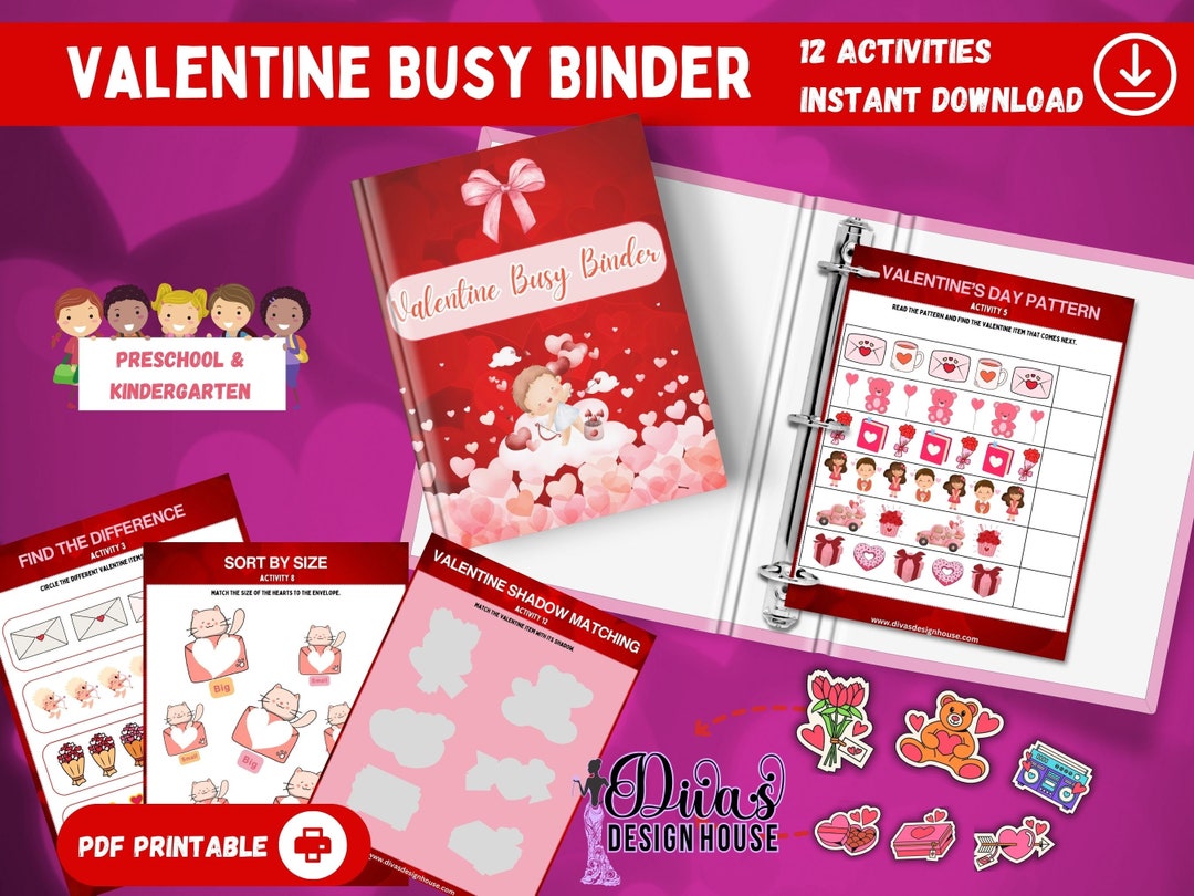Valentines Busy Binder Kids Craft Valentines Day DIY Kids Craft Kids ...