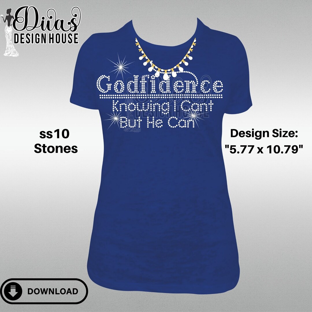 Godfidence Rhinestone Design | SVG PNG Cricut Silhouette File (digital ...