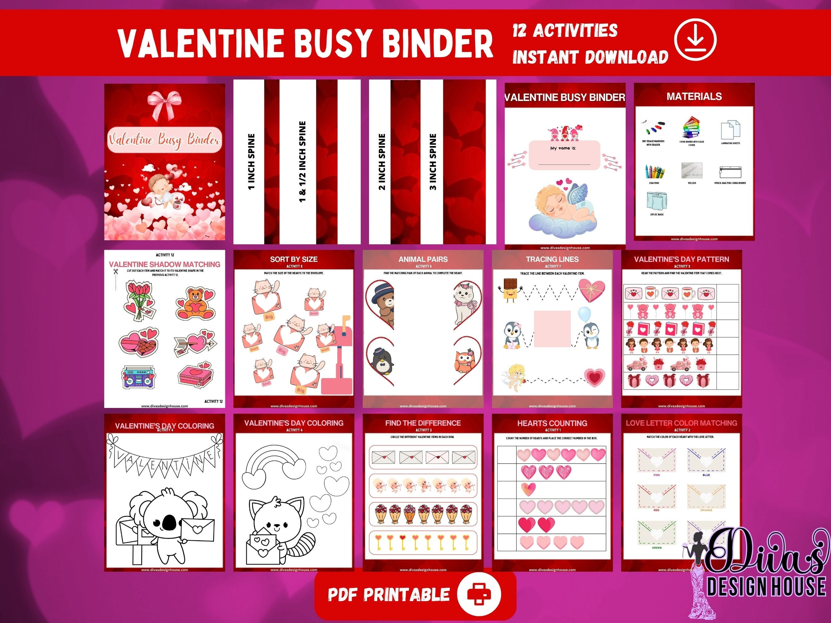 Valentines Busy Binder Kids Craft Valentines Day DIY Kids Craft Kids ...