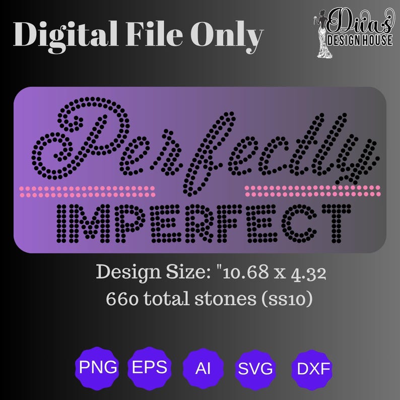 Perfectly Imperfect Rhinestone SVG – Hotfix Template, Shirt Design ...