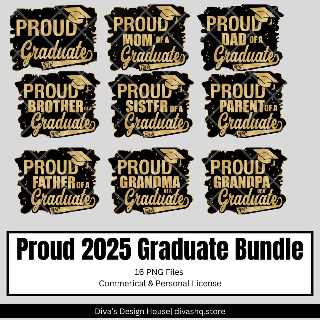 Proud Family 2025 Graduation Set 2 PNG – Matching Grad Shirt Digital ...