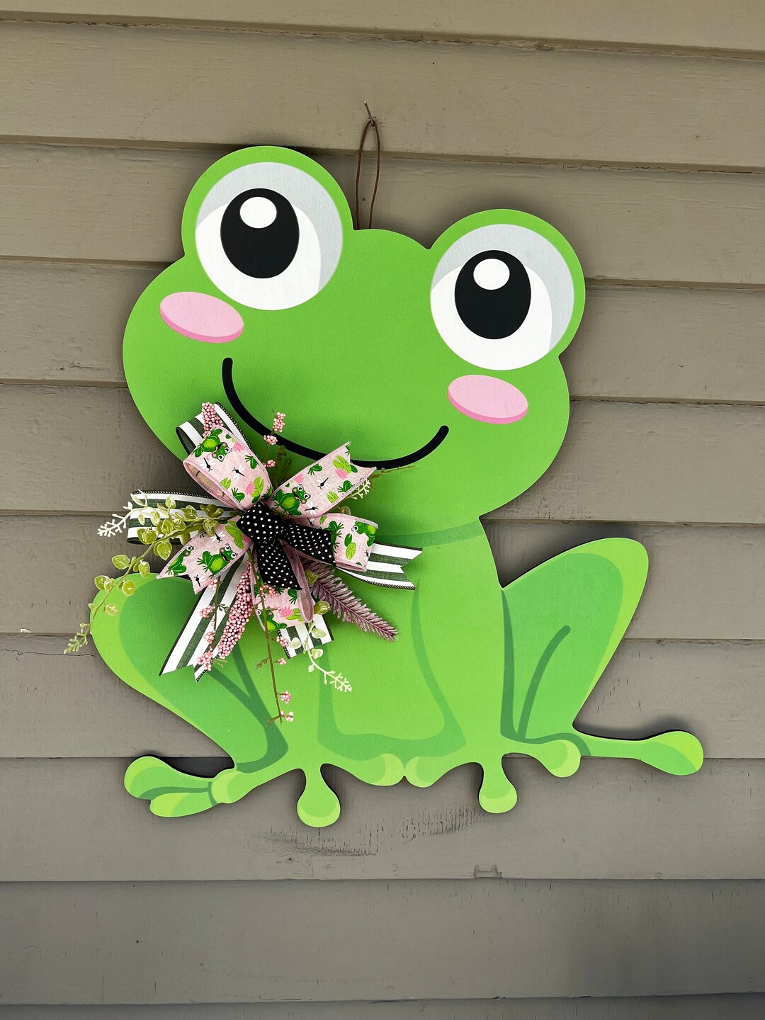 Whimsical Frog Door Hanger: Spring Summer Front Porch Decor - Etsy