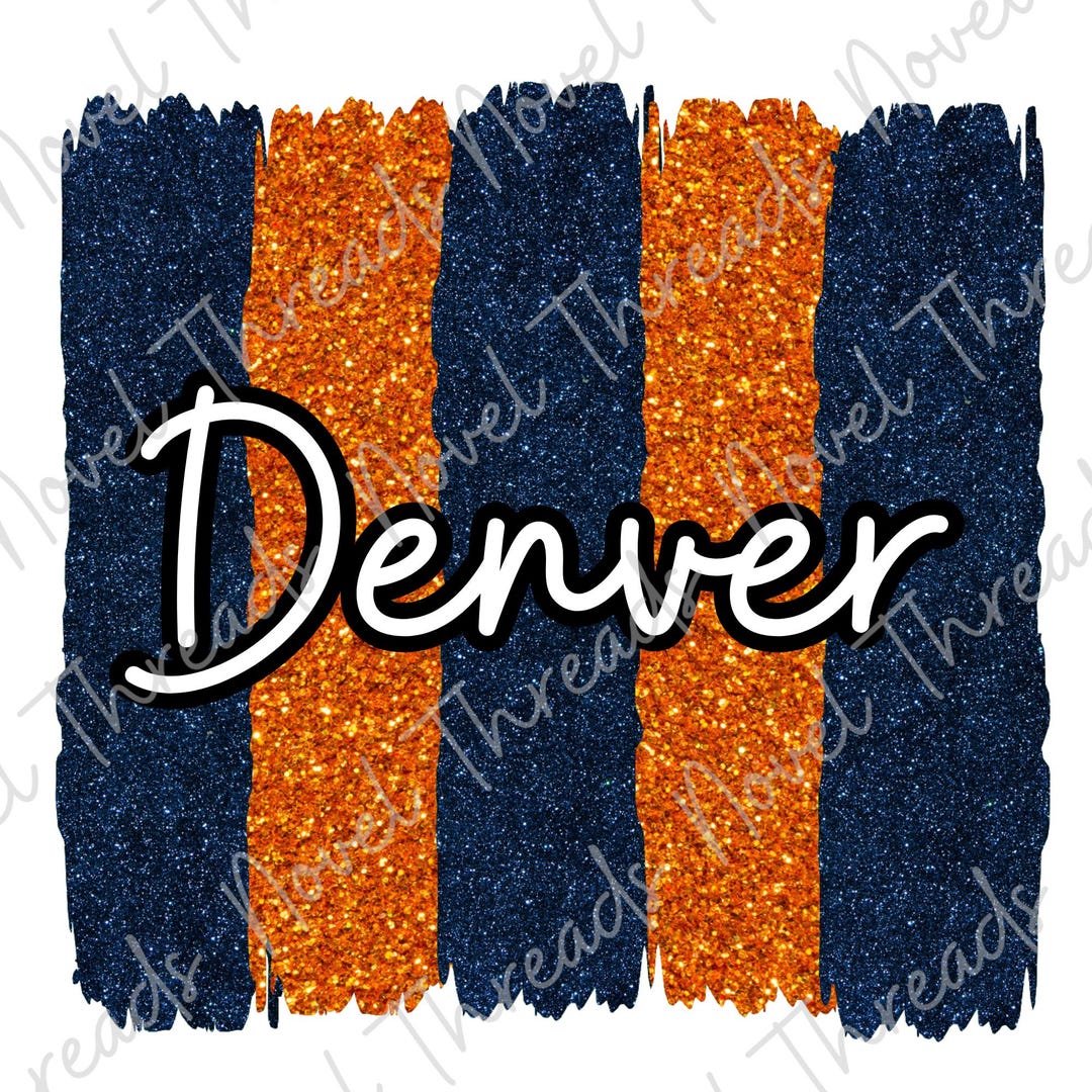 Denver Glitter Stripe Girly PNG JPG Sublimation Design | Navy and ...