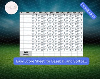 Baseball Scorecard- Score Sheet Printable, Softball Scoresheet, Digital ...