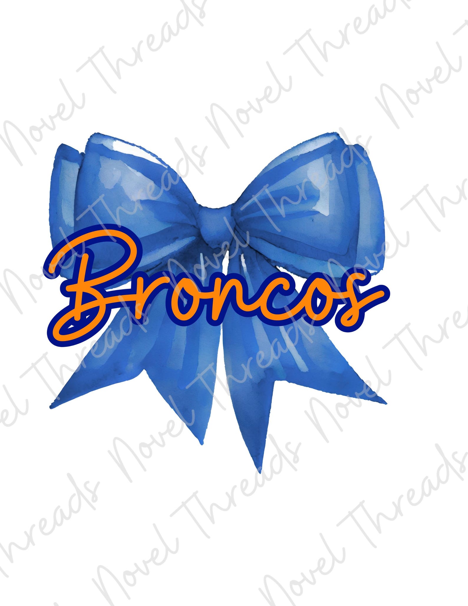 Denver Broncos Bow PNG JPG | Cute Mascot Spirit Clipart | Game Day Bow ...