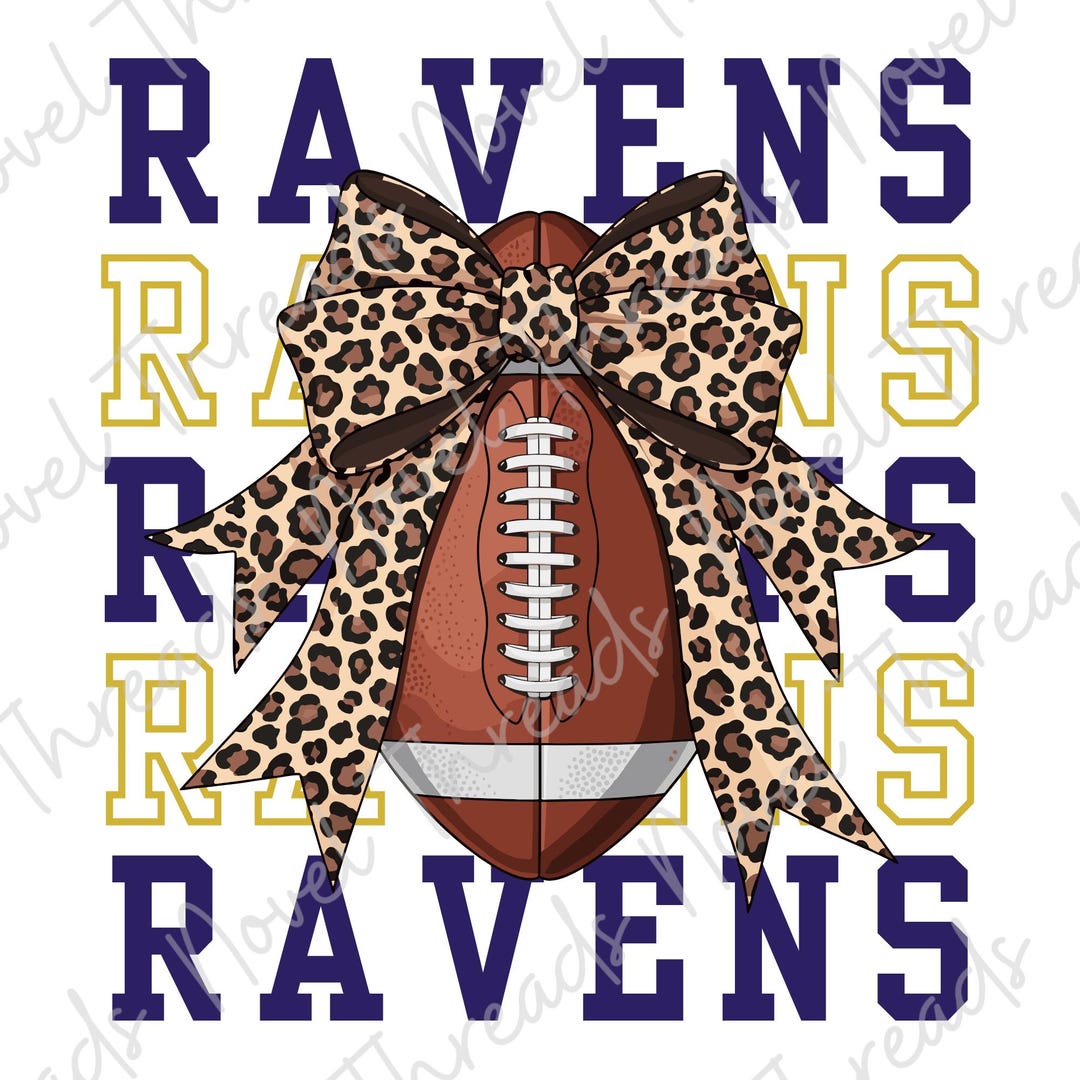 Ravens Leopard Bow PNG JPG | Baltimore Ravens Football Sublimation ...