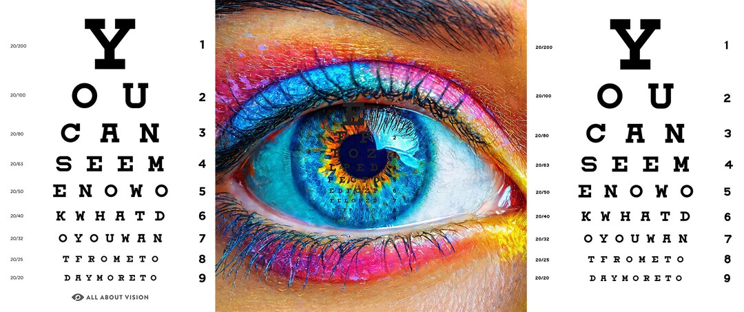 Eye Chart and a Blue Eye - Etsy