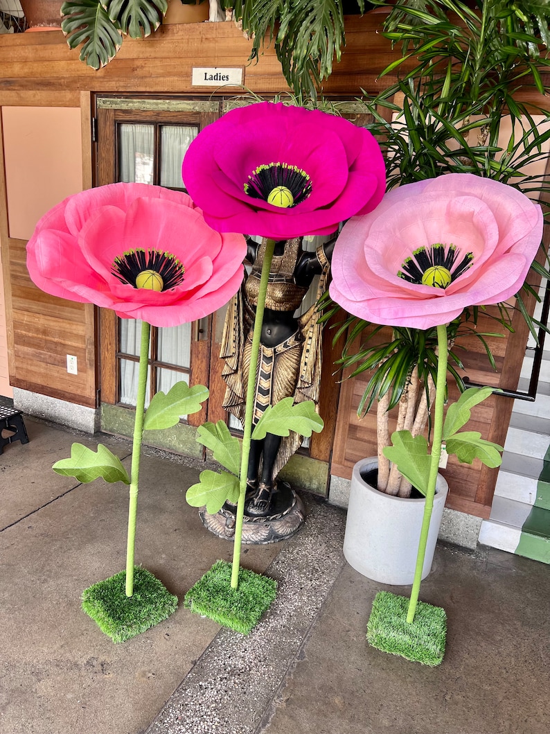 Giant Crepe Paper Poppy Flower Photo Backdrops, Weddings, Store Display ...