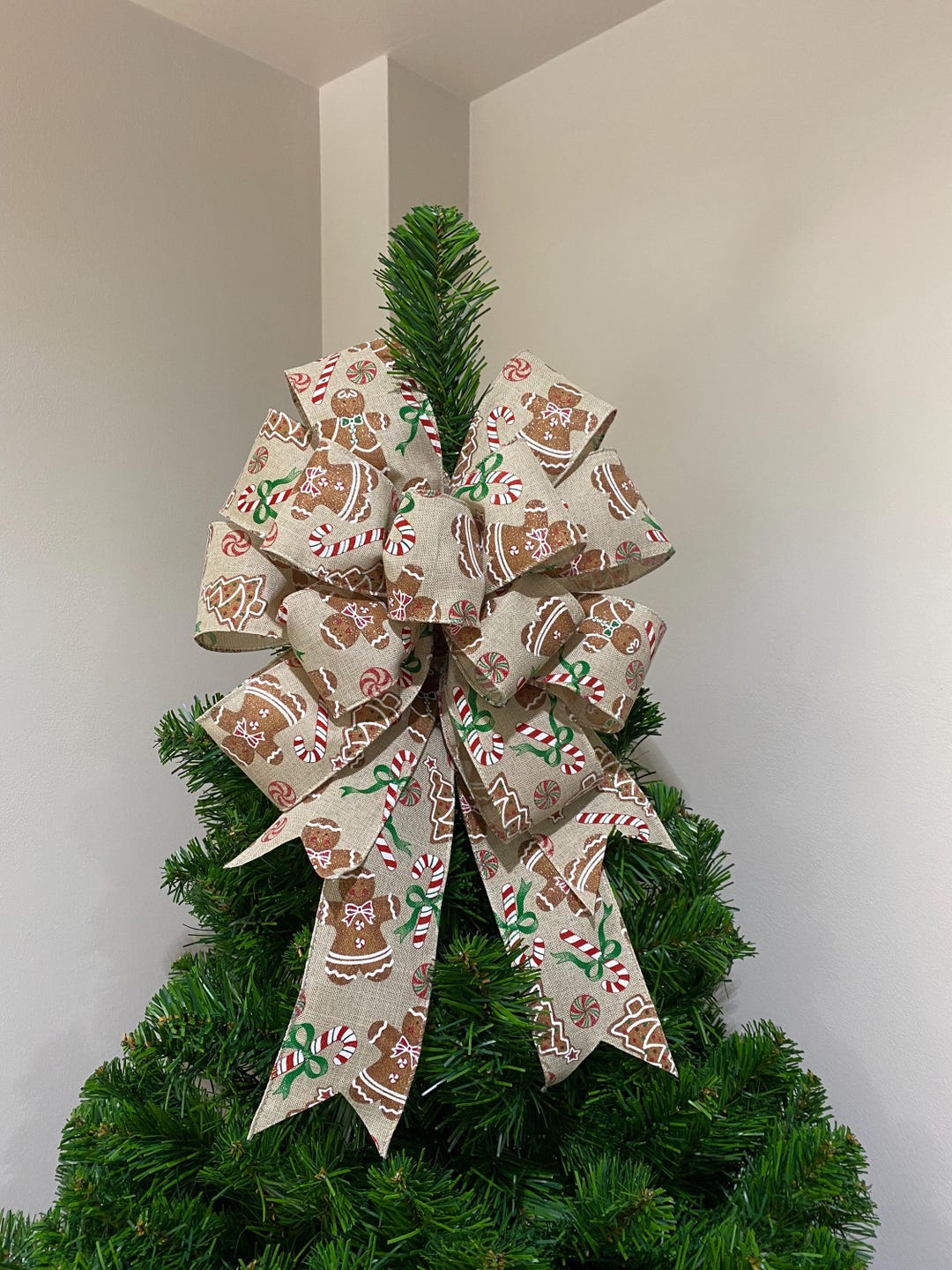 Luxury Gingerbread Man Tree Topper/small Bows - Etsy UK