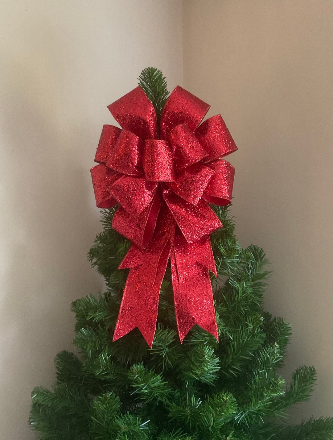 Luxury Premium Red Glitter Tree Topper - Etsy