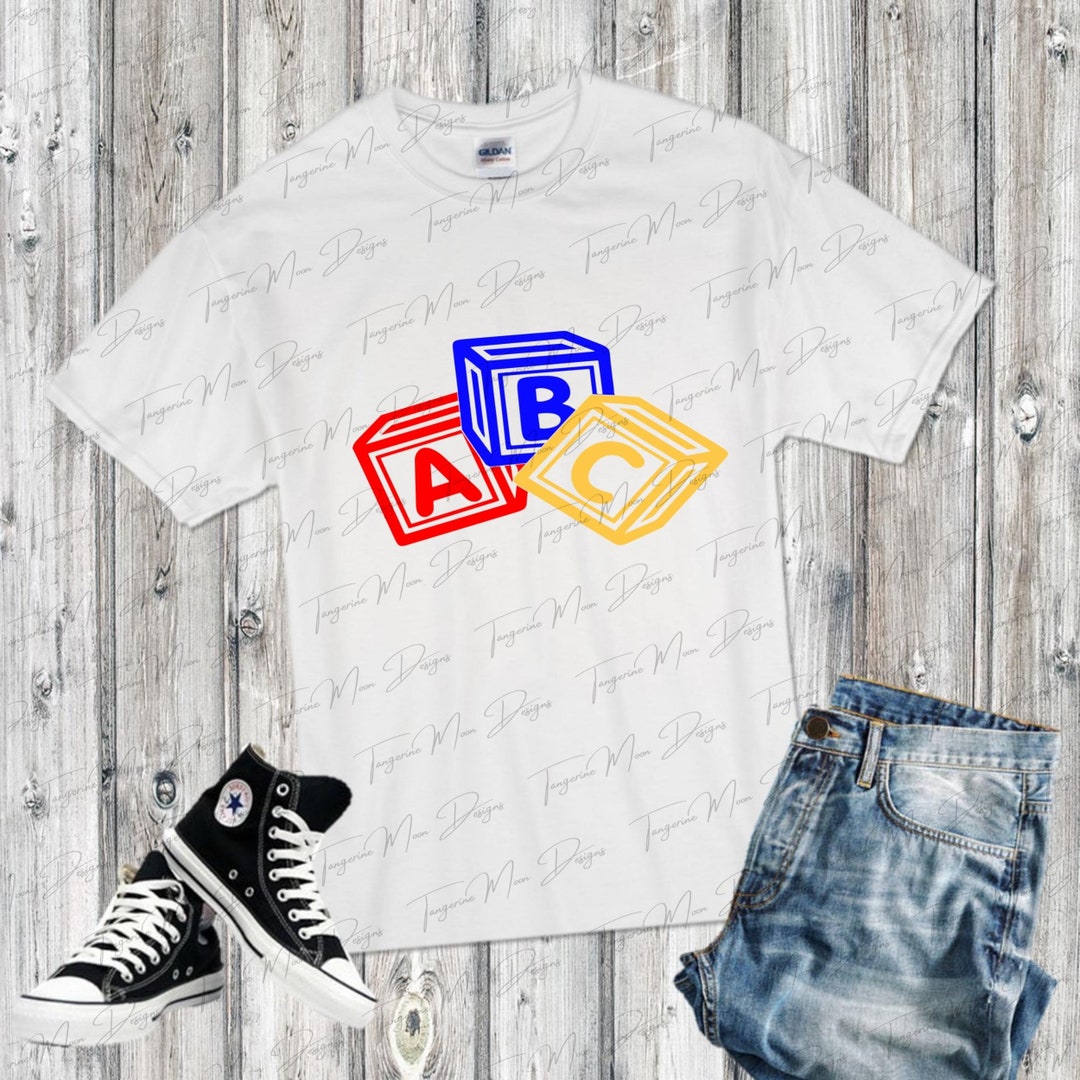 Alphabet Blocks Sublimation Transfer Ready to Press T-shirt Design Heat ...