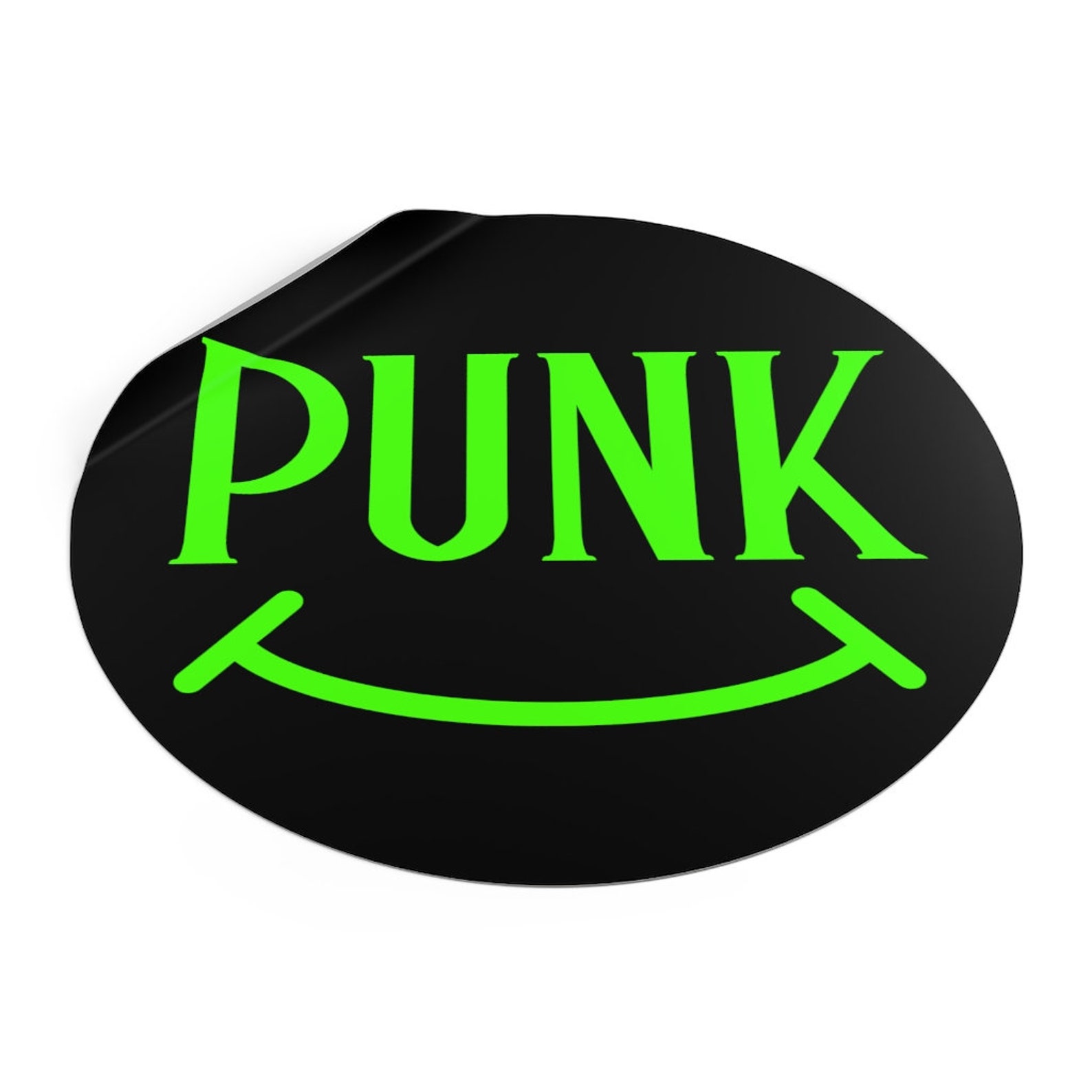 Kopie des Runden Vinyl Punk Smiley Stickers | Etsy