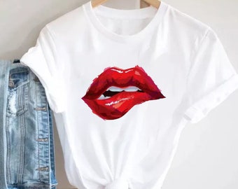 Lips T Shirt | Etsy