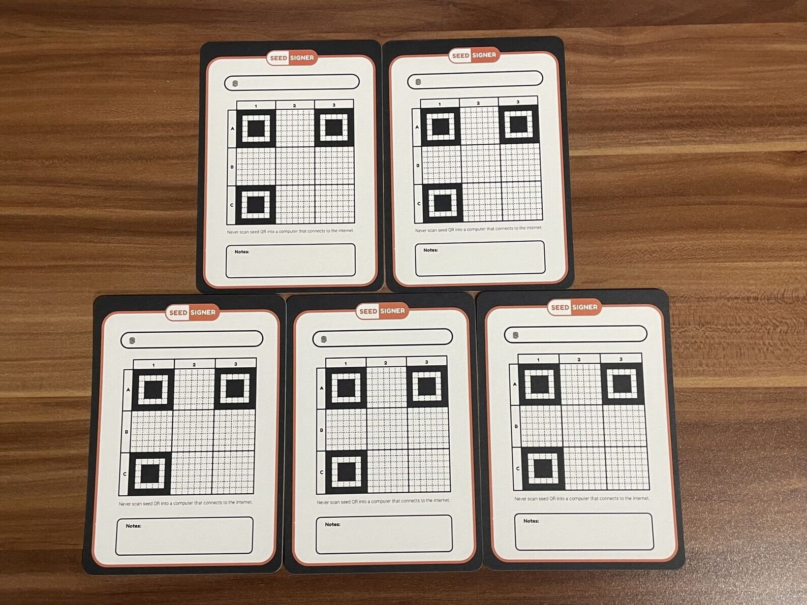 5x Seedsigner QR Code Cards 12 Words Grid 21x21 - Etsy