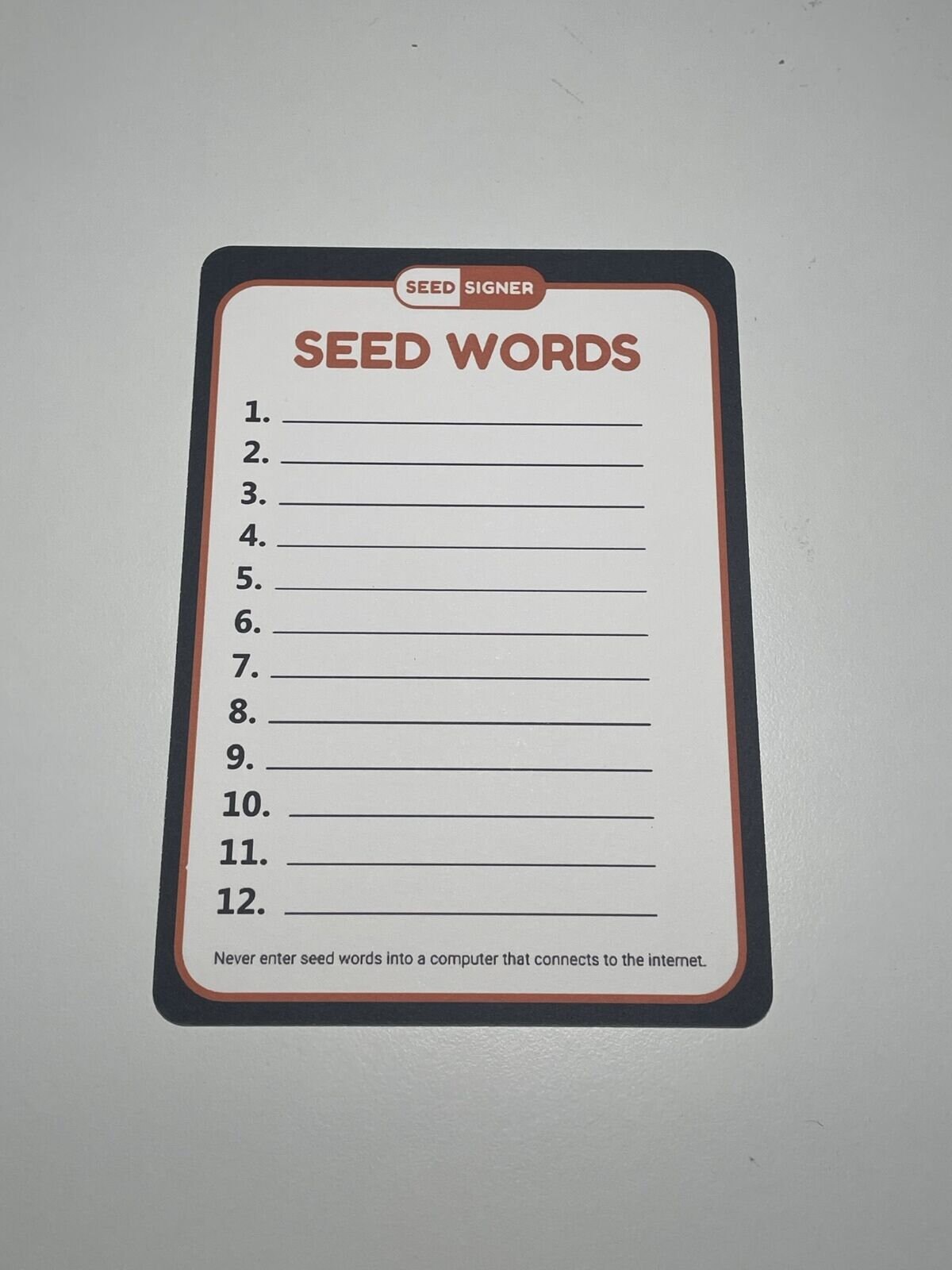 5x Seedsigner QR Code Cards 12 Words Grid 21x21 - Etsy