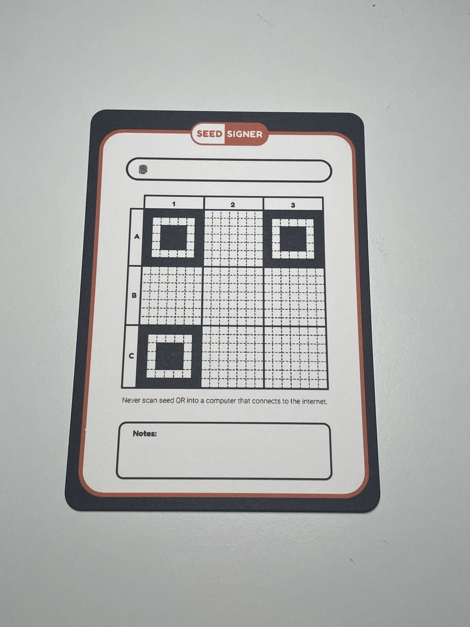 5x Seedsigner QR Code Cards 12 Words Grid 21x21 - Etsy