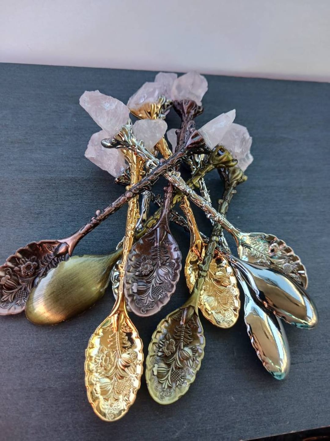 Crystal Tea Spoon, Apothecary Spoon, Tiny Spoon With Crystal Chunk ...