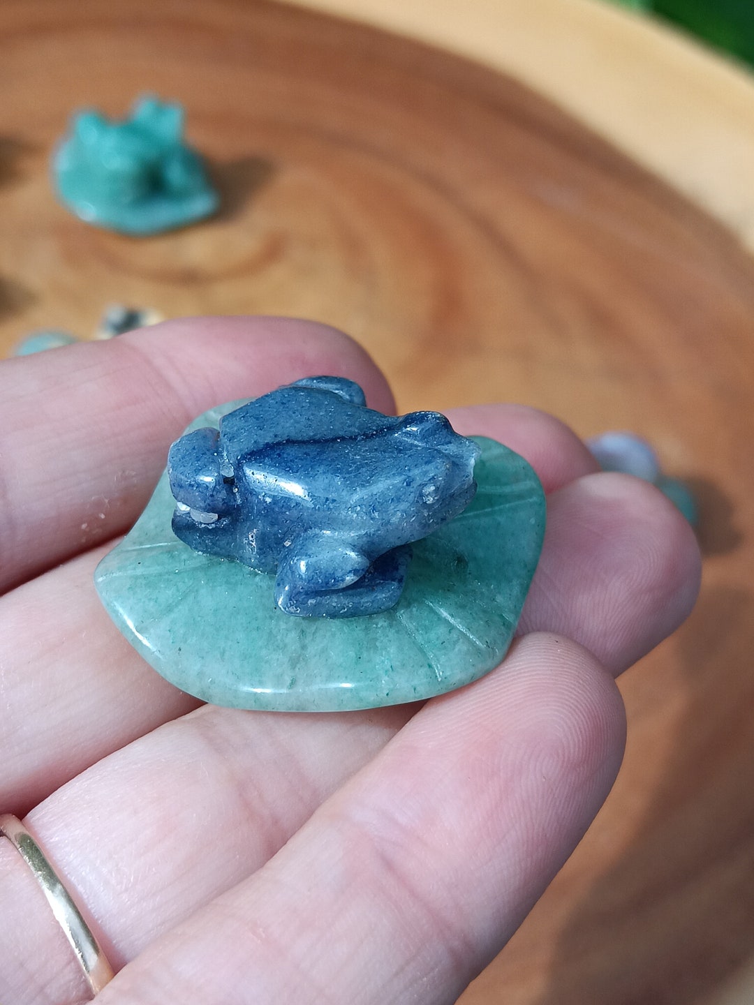 Frogs on Lily Pad, Small Crystal Frog, Frog Desk Buddy, Tiny Frogs ...