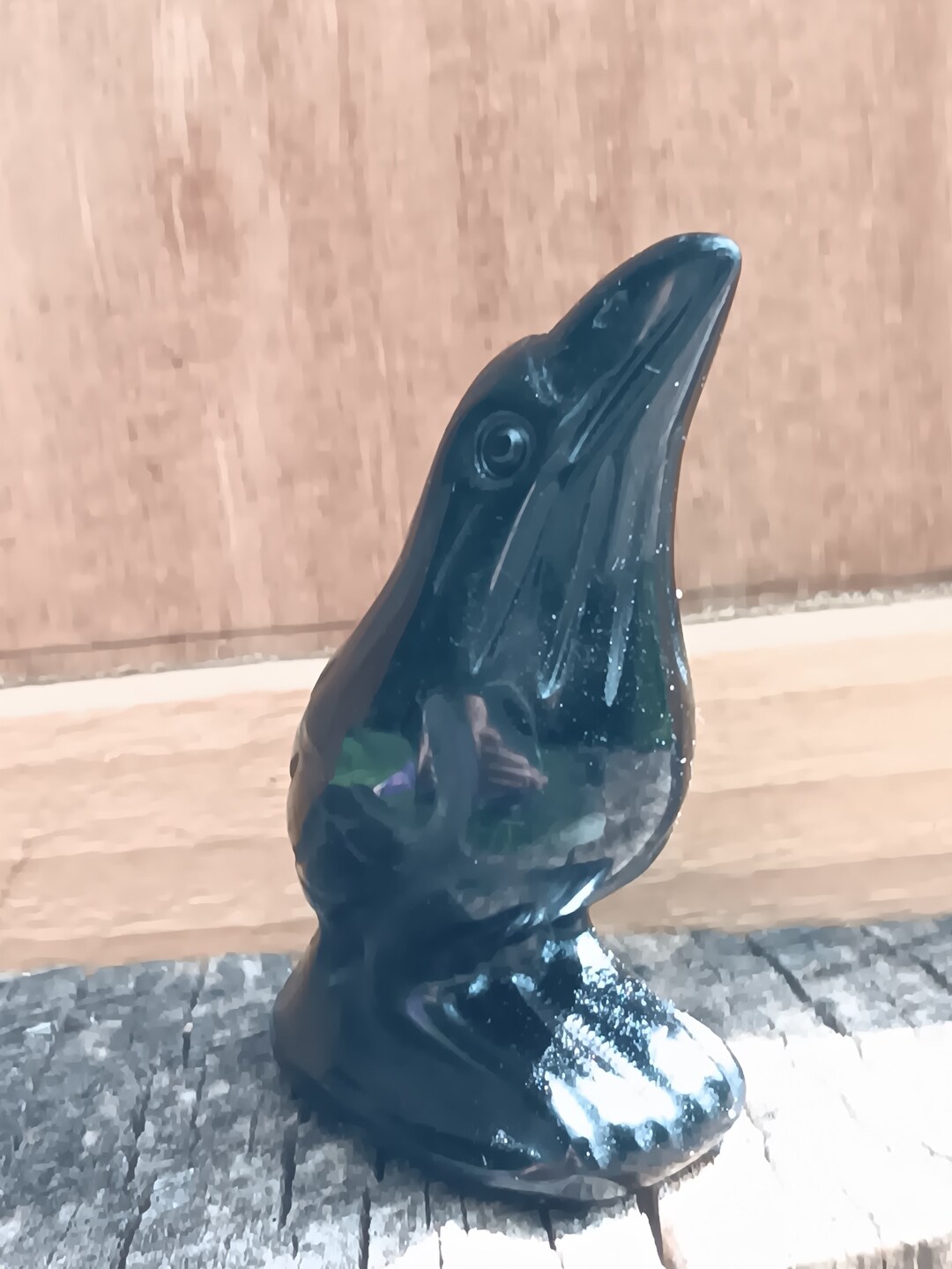 Carved Crystal Raven, Obsidian Raven, Black Crow - Etsy