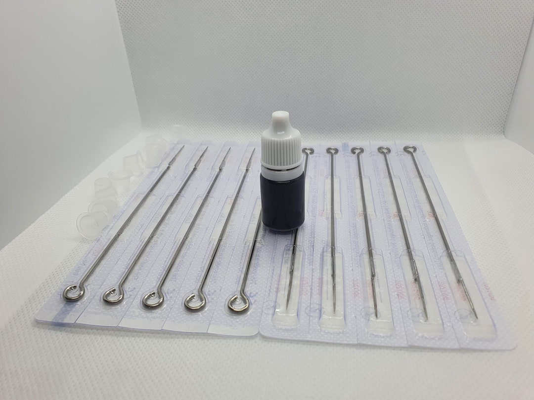 10 Needles Hand Poke Tattoo Refill Kit - Colour Ink / 10 Ink Cups - Etsy