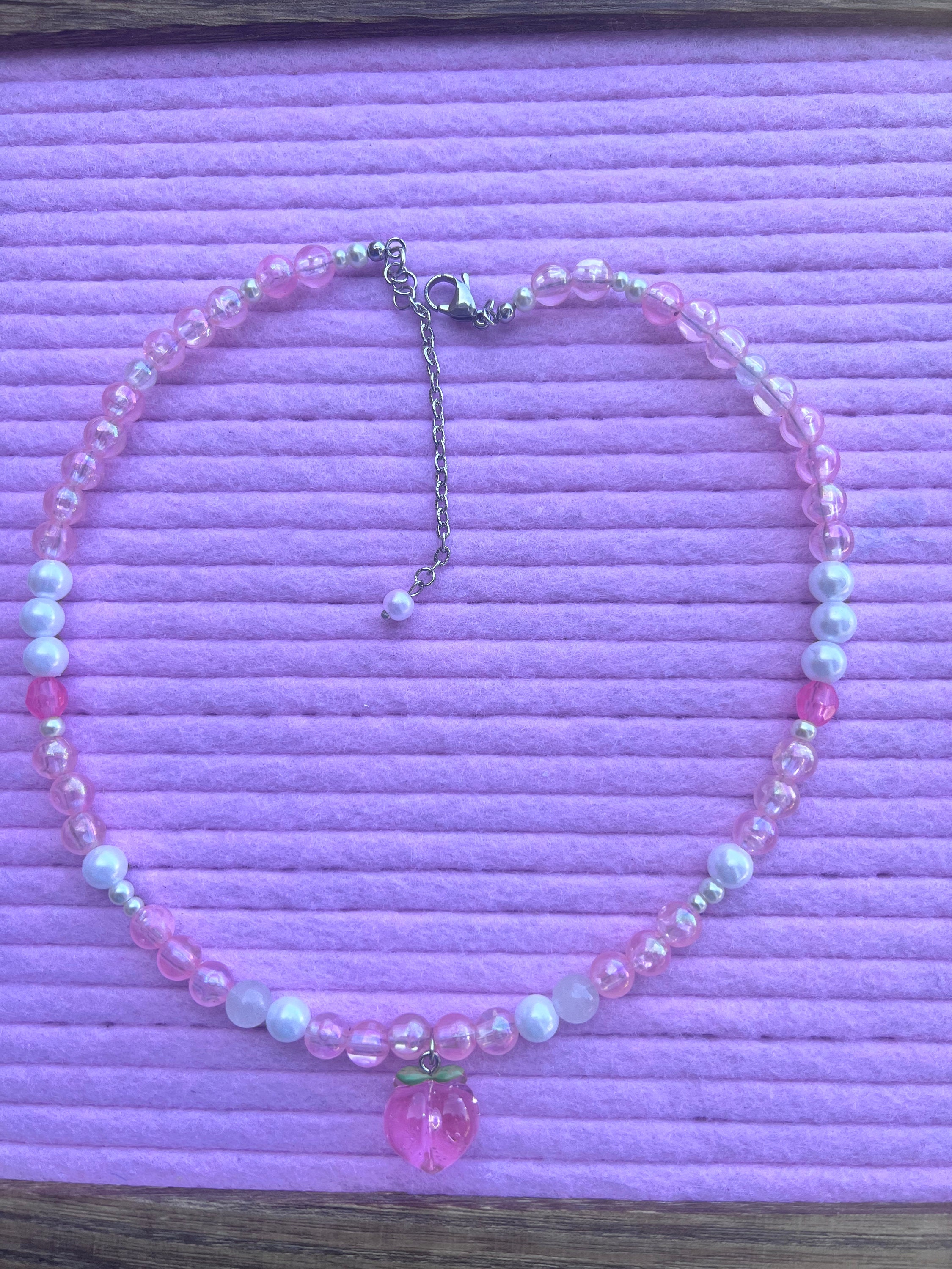 Cute Peach Necklace. Adjustable. - Etsy