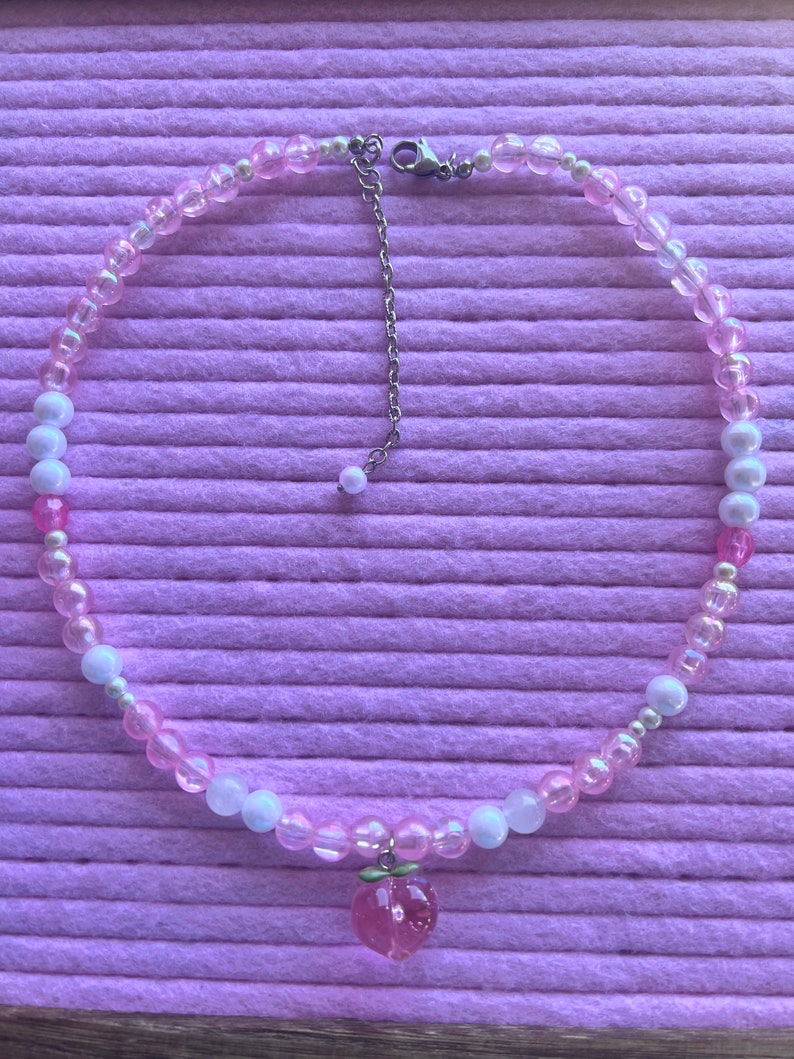 Cute Peach Necklace. Adjustable. - Etsy