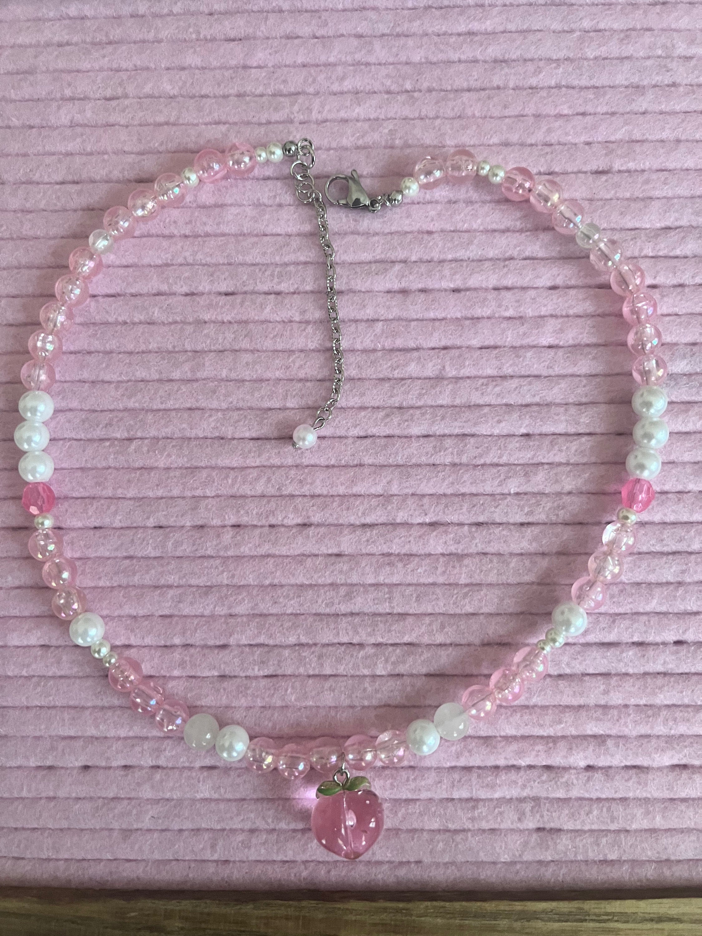 Cute Peach Necklace. Adjustable. - Etsy