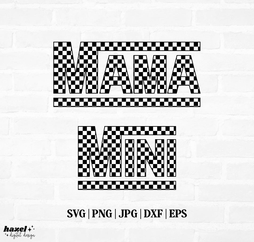 Checkered Mama Mini Svg, Checkered Mini, Mama Mini Png, Retro Mama Svg ...