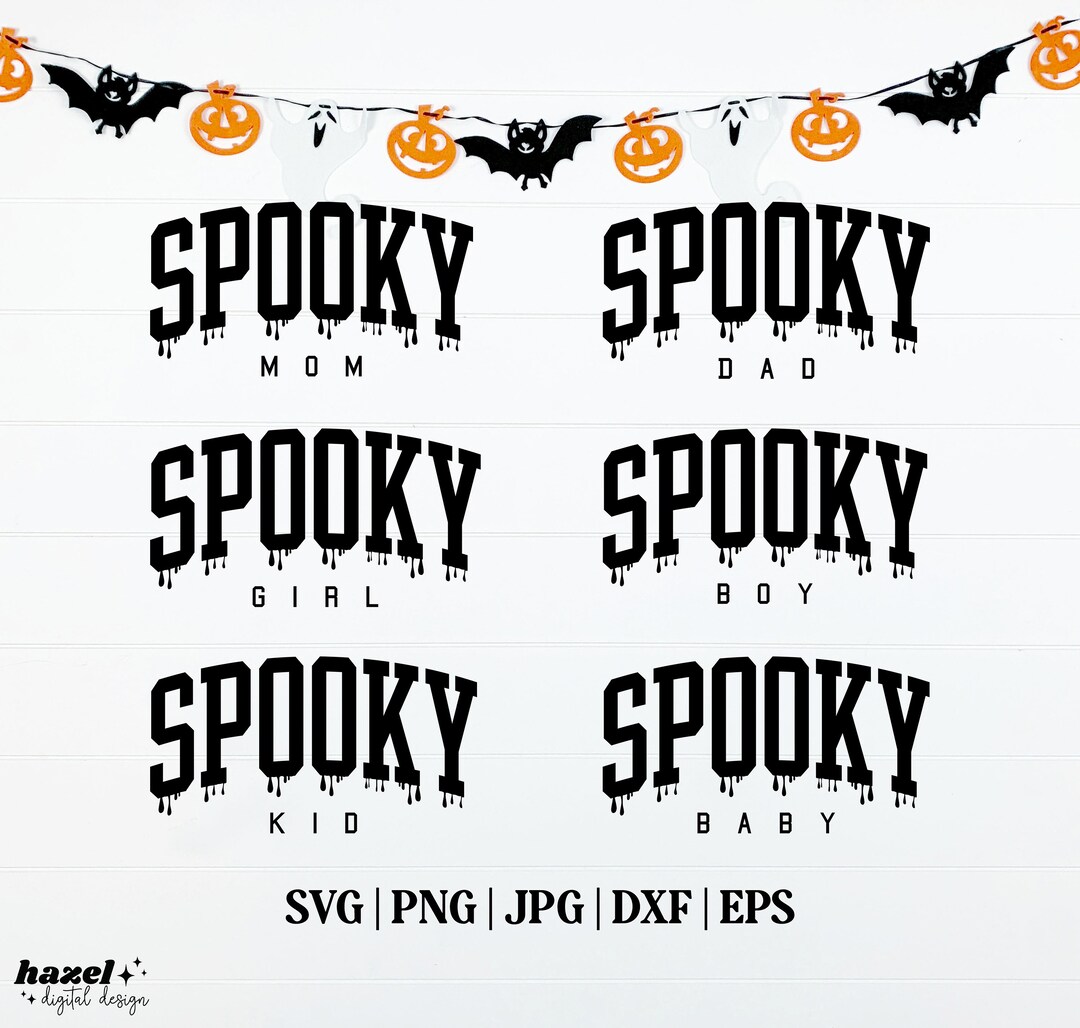 Family Spooky Drip Design, Matching Designs, Svg Bundle, Halloween Svg ...