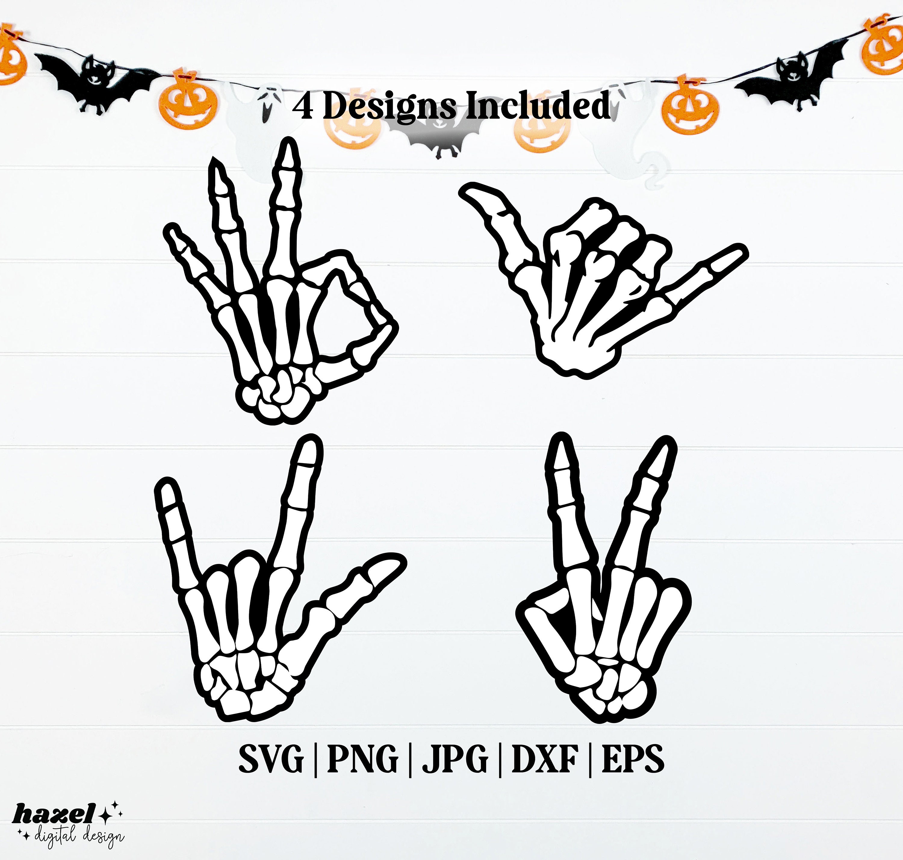 Bundle Skeleton Hands Svg, Trendy Skeleton Svg, Shaka Skeleton Svg ...