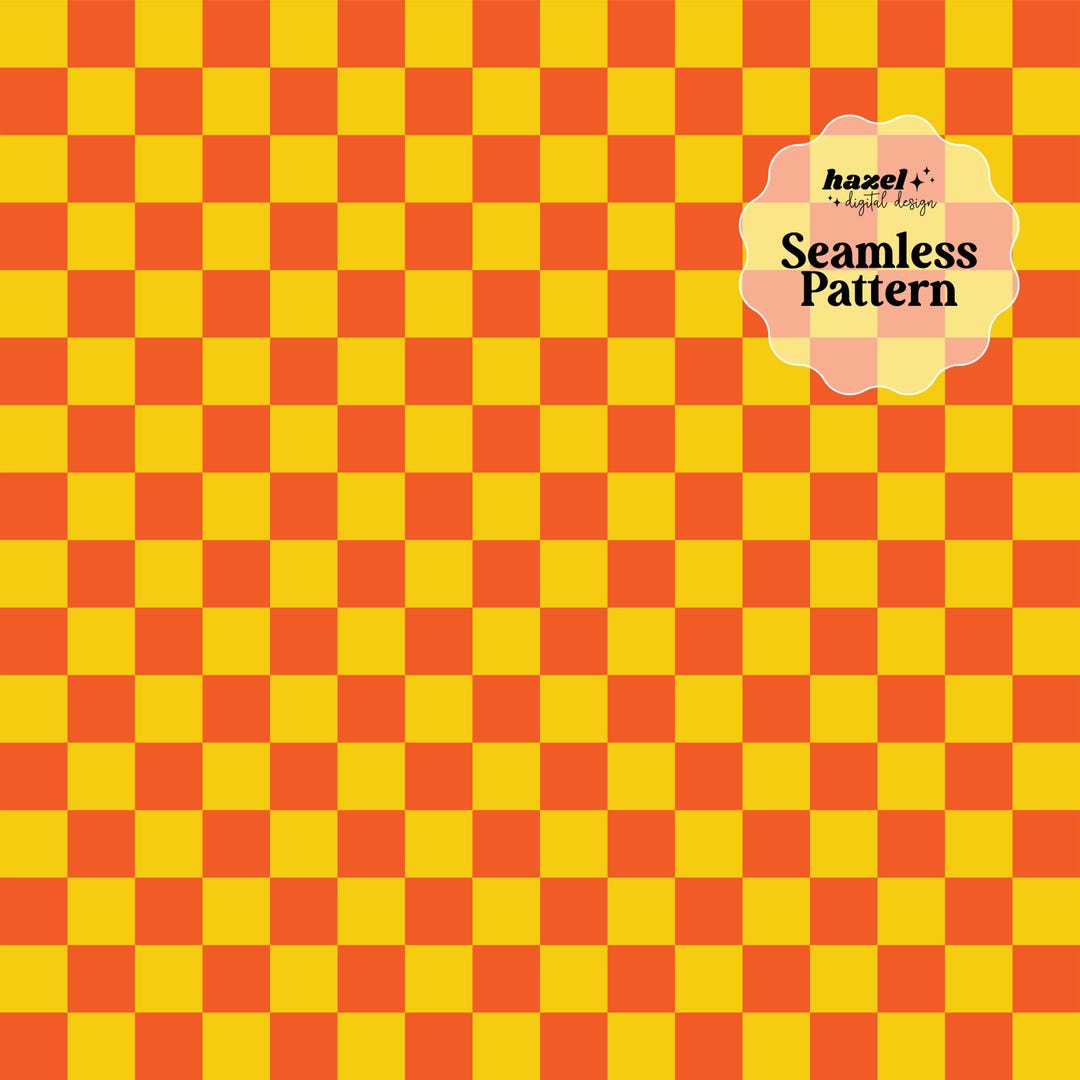 Seamless Digital Pattern, Checkered, Autumn, Fall, Halloween ...