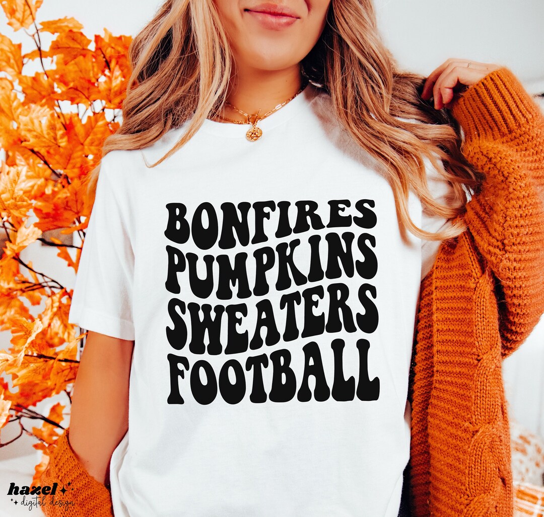 Bonfires Pumpkins Sweaters Football Svg, Fall Svg, Fall Png, Autumn Svg ...