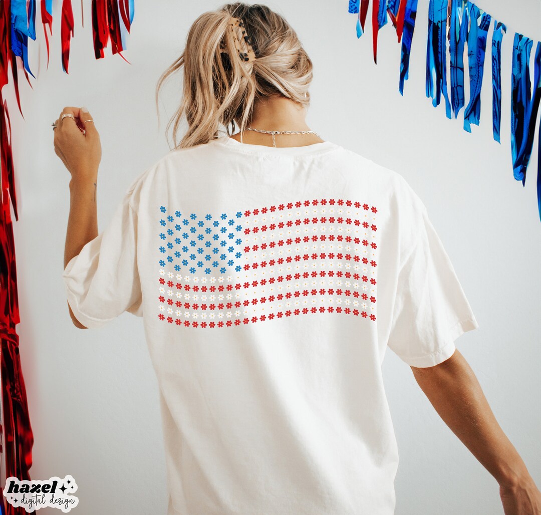 Floral American Flag Svg, Fourth of July Svg, July 4th Svg, America Png ...