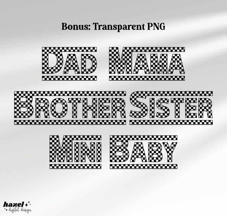 Checkered Family Svg, Bundle, Mama Mini Svg, Dad Mini, Mother's Day Svg ...